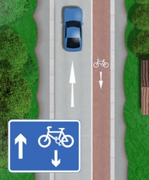 Contraflow Bus and Cycle Lanes and Systems